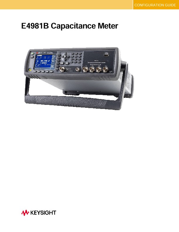 E4981B Capacitance Meter PDF Asset Page | Keysight